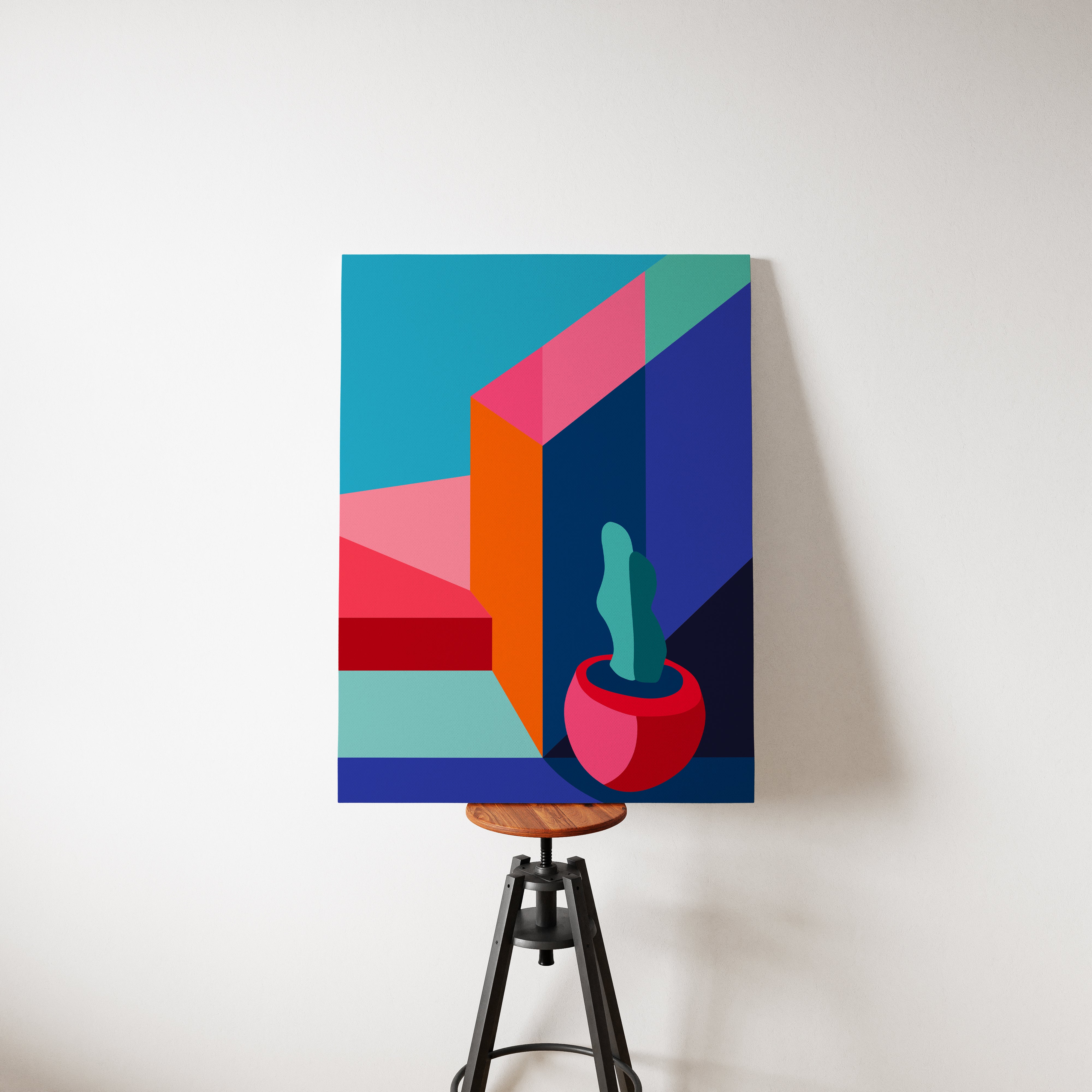 Cascade Into Blues | Large Stretched Canvas | Large Art Print – Tawa ...